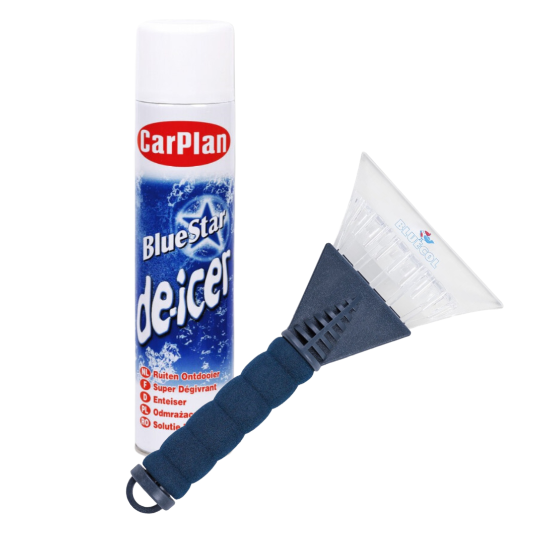 Car & Vehicle De-Icing Pack (De-Icer & Scraper) | Carplan x Bluecol ...