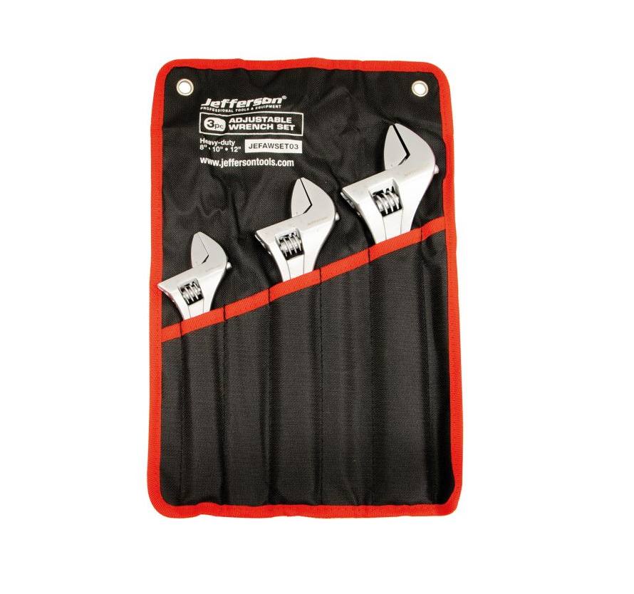 3 Piece Adjustable Spanner / Wrench Set | Jefferson Professional — SBT Ltd.