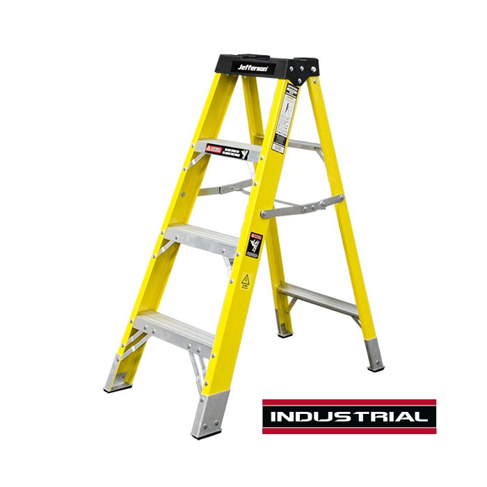 Jefferson Professional Fibreglass Step Ladders 4 8 Tread Jefladfgl