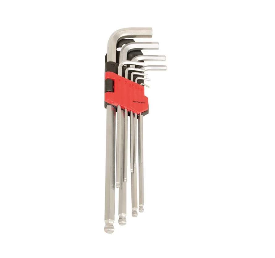 9 Piece Extra Long Ball-Hex Key Set | Jefferson Professional – SBT Ltd.
